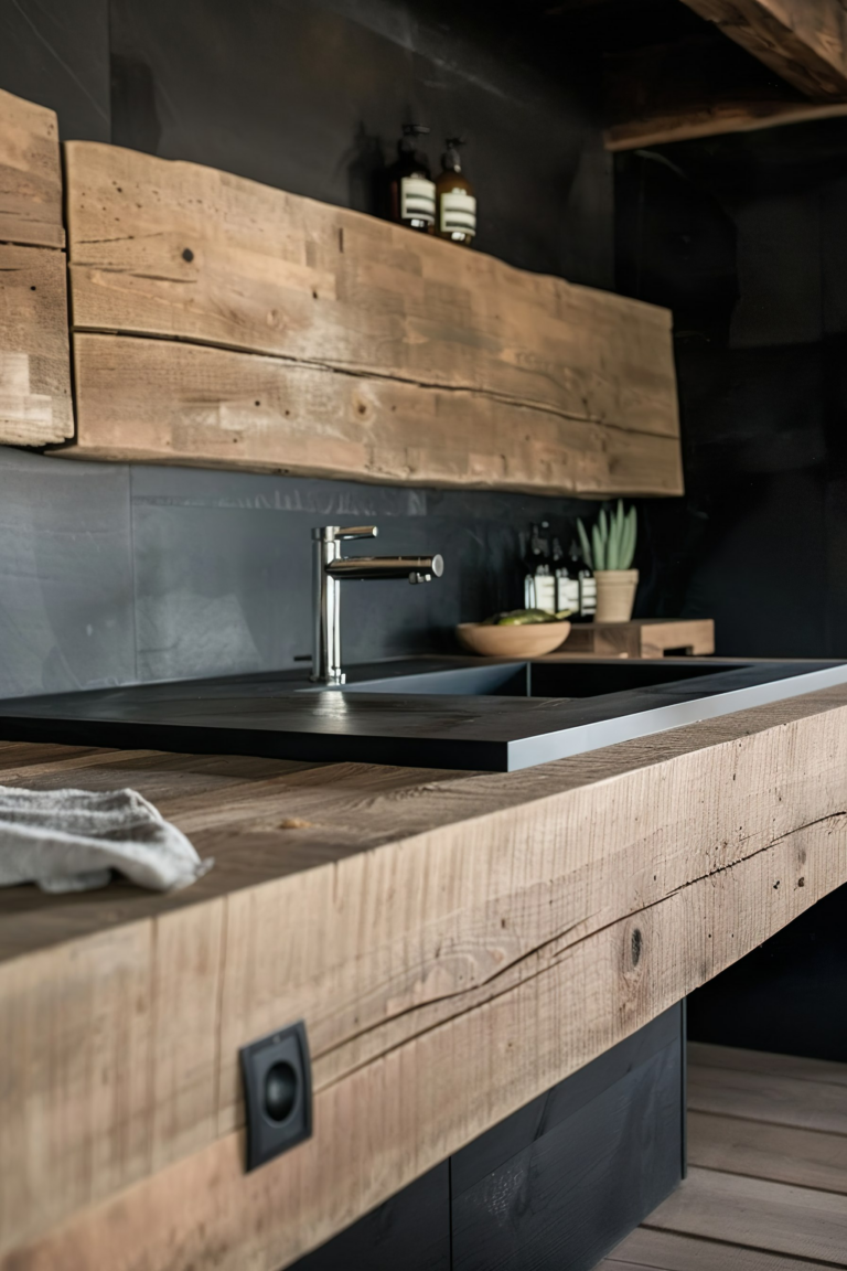 Rustic Black And Wood Bathroom Designs - 123 Inspiration